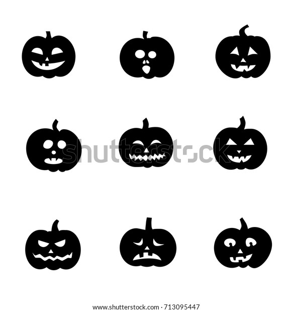 Pumpkin Head Halloween Vector Icon Collection Stock Vector (Royalty ...