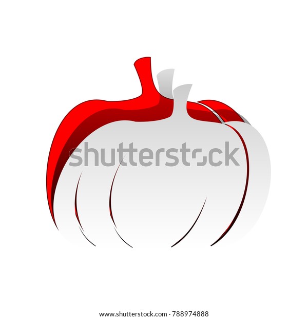 Pumpkin Sign Vector Detachable Paper Icon Stock Vector (Royalty Free ...