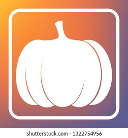 Pumpkin Sign Vector White Icon On Stock Vector (Royalty Free ...