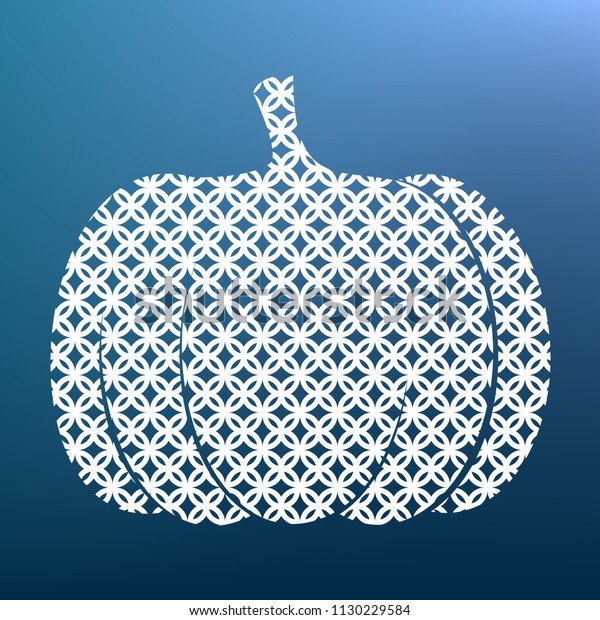 Pumpkin Sign Vector White Textured Icon Stock Vector (Royalty Free ...