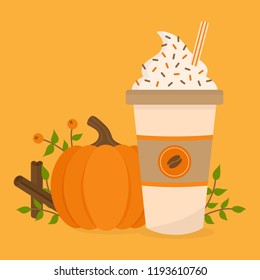Pumpkin Spice Vector Graphic Illustration Cute Stock Vector (Royalty ...