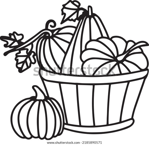 Pumpkins Vector Clip Art Black White Stock Vector (Royalty Free ...