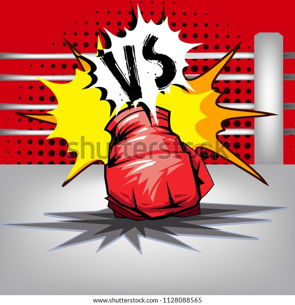 Punch Boxing Comic Style Red Corner Stock Vector (Royalty Free ...