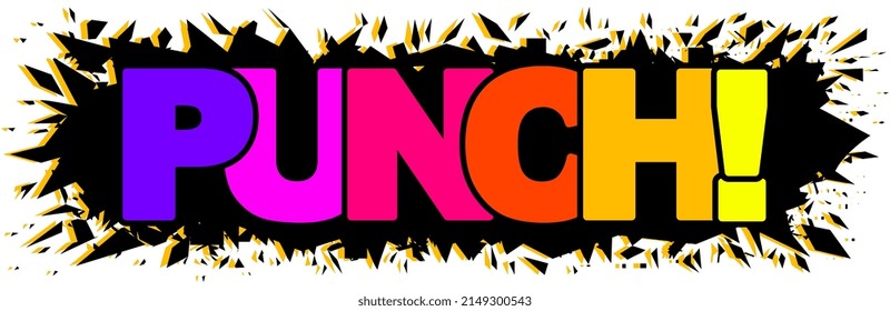 Punch Rainbow Text On Black Explosion Stock Vector (Royalty Free ...