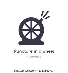 Puncture Wheel Icon Isolated Puncture Wheel Stock Vector (Royalty Free ...