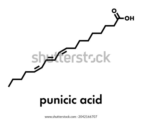 Punicic Acid Trichosanic Acid Molecule Fatty Stock Vector (Royalty Free ...