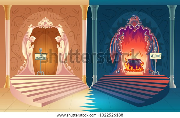 Punishment Sinful Life Cartoon Vector Concept Stock Vector (Royalty ...
