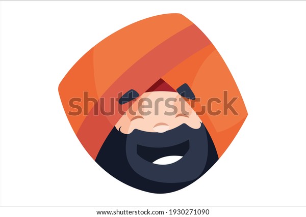 Punjabi Shopkeeper Laughing Face Vector Graphic Stock Vector (Royalty ...