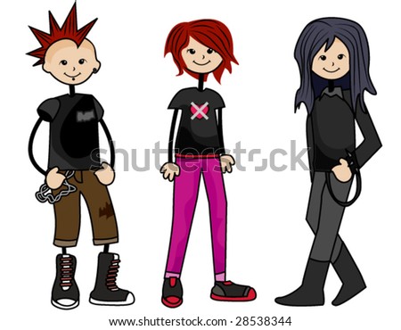 Punk Kids Vector Stock Vector (Royalty Free) 28538344 - Shutterstock