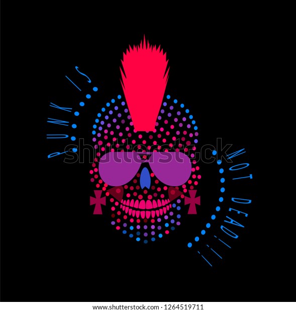 Punk Not Dead Skull Icon Logo Stock Vector (Royalty Free) 1264519711