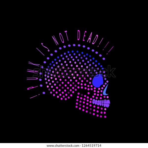 Punk Not Dead Skull Icon Logo Stock Vector (Royalty Free) 1264519714 ...