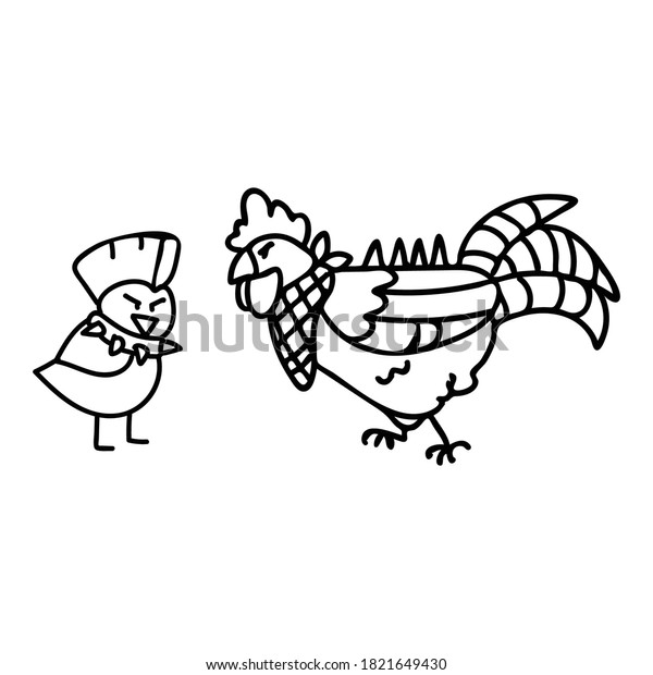 Punk Rock Chicken Chick Mohawk Vector 库存矢量图（免版税）1821649430 | Shutterstock