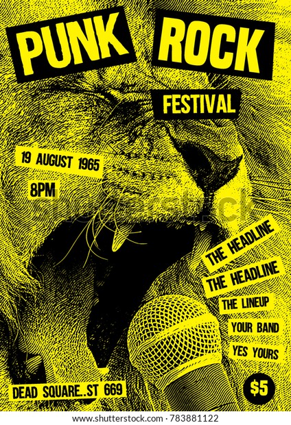 Punk Rock Flyer Poster Template Stock Vector (Royalty Free) 783881122