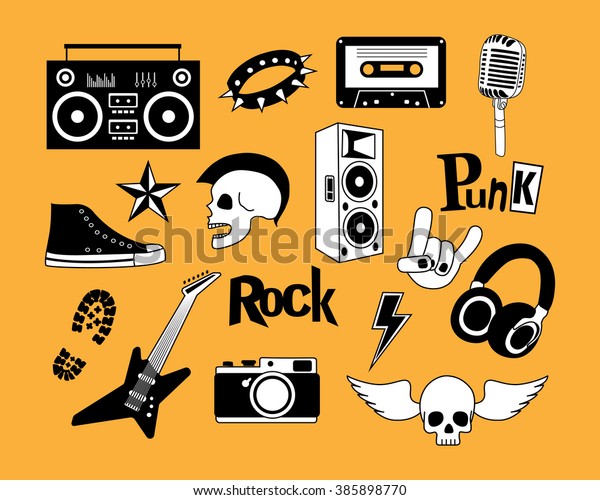 Punk Rock Music Vector Isolated On Stock Vector (Royalty Free) 385898770