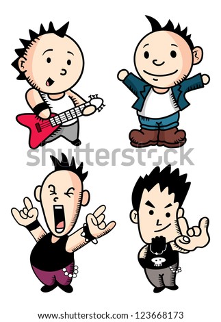 Punk Rocker Cartoon Stock Vector (Royalty Free) 123668173 - Shutterstock