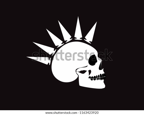 Punk Skull Icon Side On Abstract Stock Vector (Royalty Free) 1163423920 ...