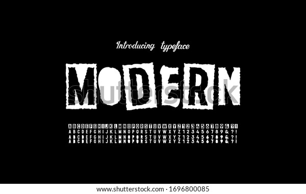 Punk Typography Vector Alphabet Numbers Type Stock Vector (Royalty Free ...