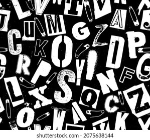 Punk Vector Alphabet Typography Specimen Seamless Stock Vector (Royalty ...