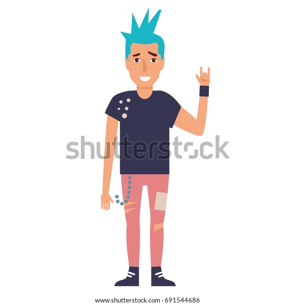 Punk Vector Cartoon Isolated Art On Stock Vector (Royalty Free) 691544686