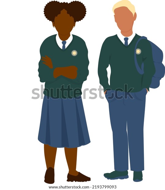 Pupil Standing Full Growth School Student Stock Vector (Royalty Free ...