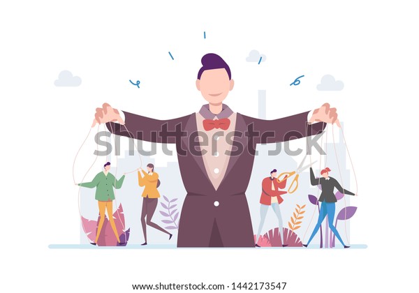 Puppet Master Illustration Concept Showing Different Stock Vector ...