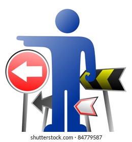 Puppet Signs Indicating Way Forward: เวกเตอร์สต็อก (ปลอดค่าลิขสิทธิ์ ...