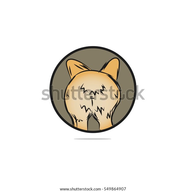 Puppy Back View Cartoon Dog Butt Stock Vector (Royalty Free) 549864907 ...
