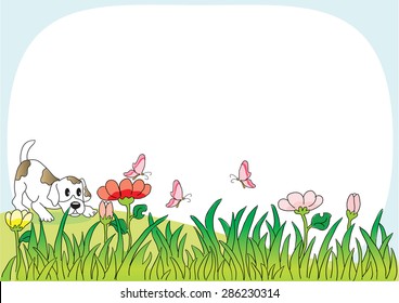 Puppy Butterfly Background Stock Vector (Royalty Free) 286230314 ...