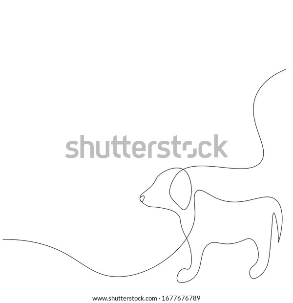 Puppy Dog Line Drawing Vector Illustration Stock Vector (Royalty Free ...