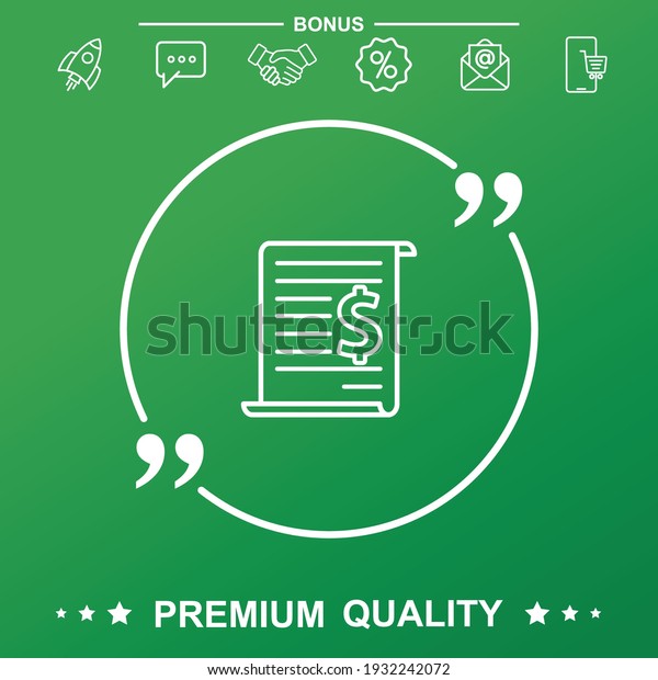 Purchase Order Line Sign Quote Symbol Stock Vector (Royalty Free ...
