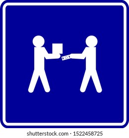 Purchase Transaction Between Two Individuals Blue Stock Vector (Royalty ...