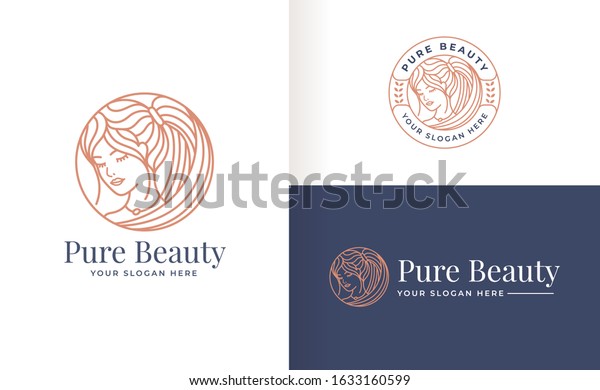 Pure Beauty Logo Design Template Line Stock Vector (Royalty Free ...