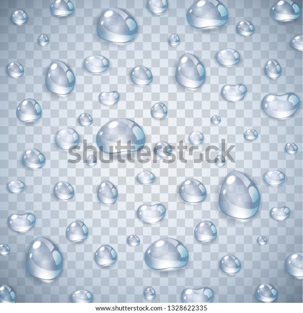 Pure Clear Realistic Water Drop Isolated Stock Vector (Royalty Free ...
