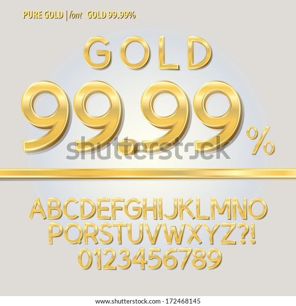 Pure Gold Alphabet Digit Vector Stock Vector (Royalty Free) 172468145 ...