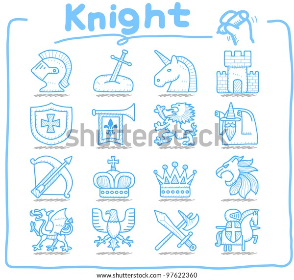Pure Series Hand Drawn Knight Icon Stock Vector (Royalty Free) 97622360