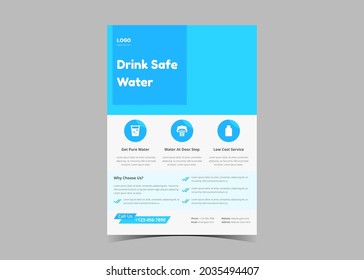 Pure Water Flyer Design Template Drink Stock Vector (Royalty Free ...