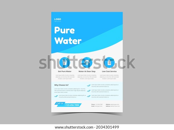 Pure Water Flyer Design Template Drink Stock Vector (Royalty Free ...