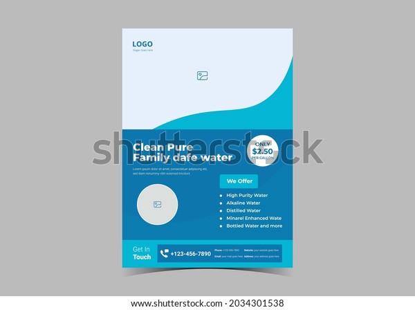 Pure Water Flyer Design Template Drink Stock Vector (Royalty Free ...