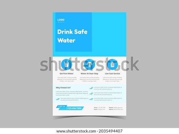 Pure Water Flyer Design Template Drink Stock Vector (Royalty Free ...
