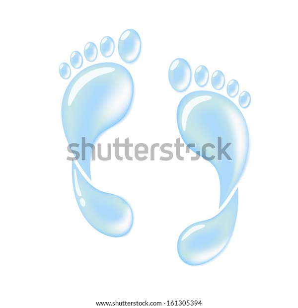 Pure Water Footprints Stock Vector (Royalty Free) 161305394