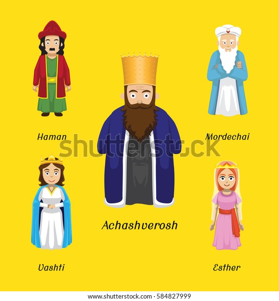 Purim Characters Cartoon Vector Illustration Stock Vector (Royalty Free ...