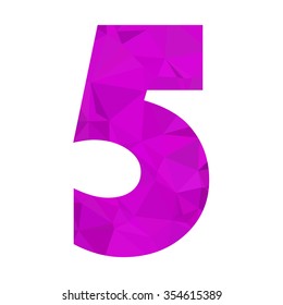 Purple Alphabet Number Vector Polygon Style Stock Vector (Royalty Free ...