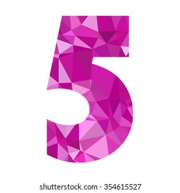 Purple Alphabet Number Vector Polygon Style: vector de stock (libre de ...