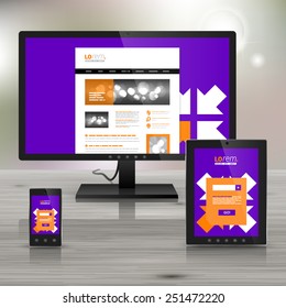 Purple Application Template Design Corporate Identity Stock Vector ...