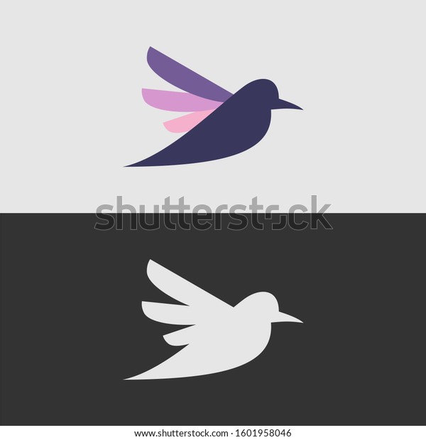Purple Bird Logo Application Company Business Stock Vector (Royalty ...