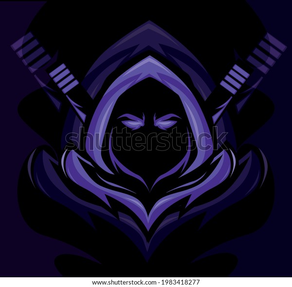 Purple Black Reaper Ninja Warrior Esport Stock Vector (Royalty Free ...