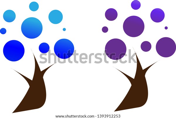 Purple Blue Tree Vector Illustration Use Stock Vector (Royalty Free ...