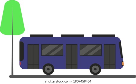 Purple Bus Illustration Vector On White Stock Vector (Royalty Free ...