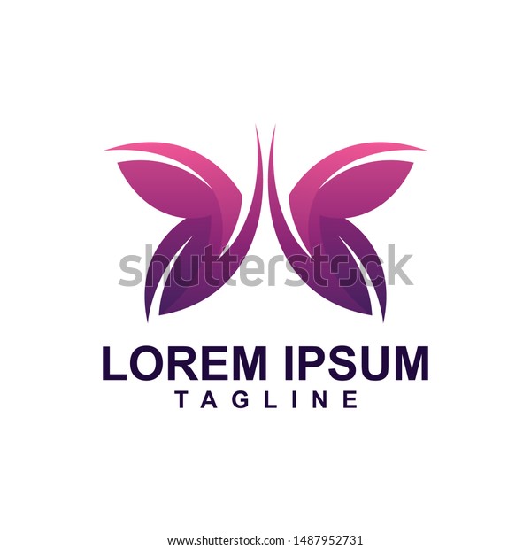 Purple Butterfly Logo Template Design Stock Vector (Royalty Free ...