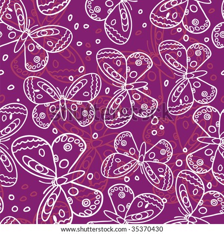 Purple Butterfly Seamless Pattern Stock Vector (Royalty Free) 35370430 ...